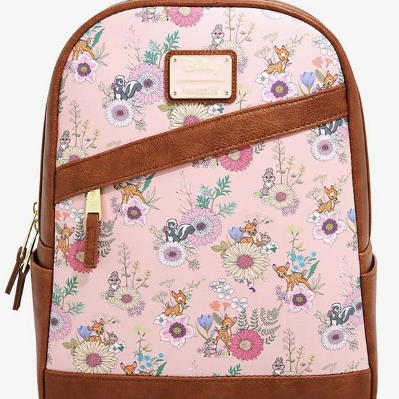 Loungefly | Bags | Loungefly Disney Bambi Mini Backpack Floral Bag Pink ...